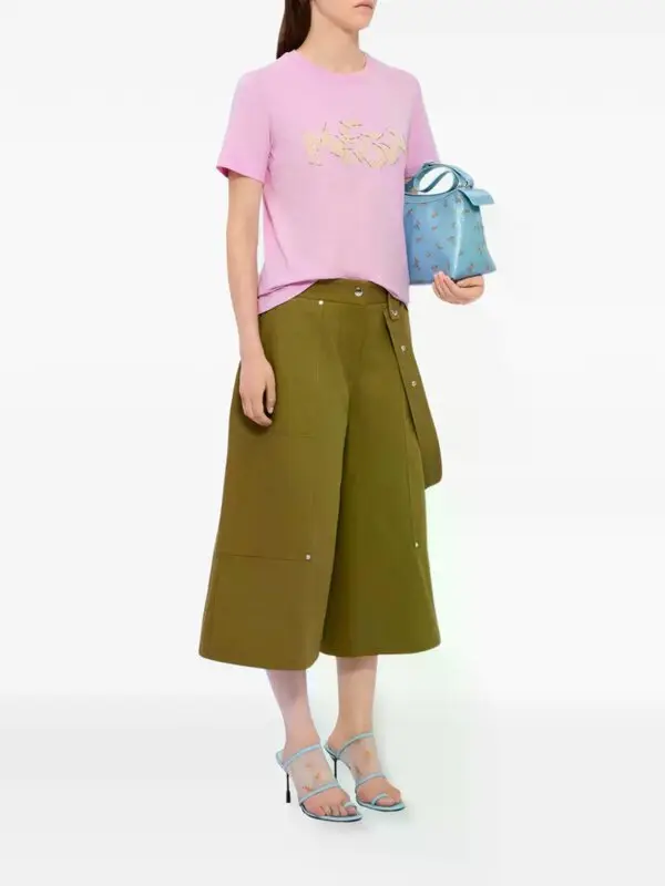 MSGM Beaded Lace-embroidered T-shirt