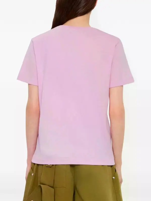 MSGM Beaded Lace-embroidered T-shirt