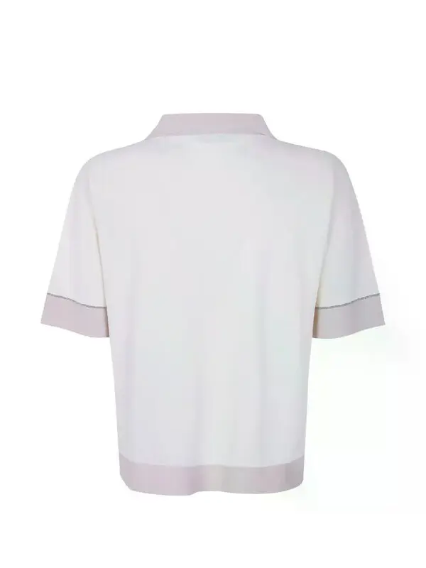 D.exterior Contrast Trim V-neck T-shirt