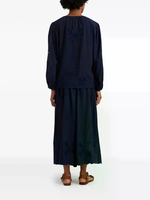 Chinti & Parker Broderie V-neck Shirt