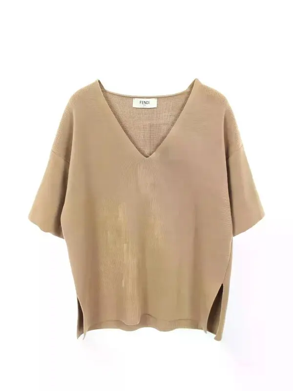 Fendi V-neck Knit Blouse
