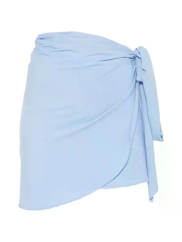 Hunza G Knot-detail Beach Skirt - Blue