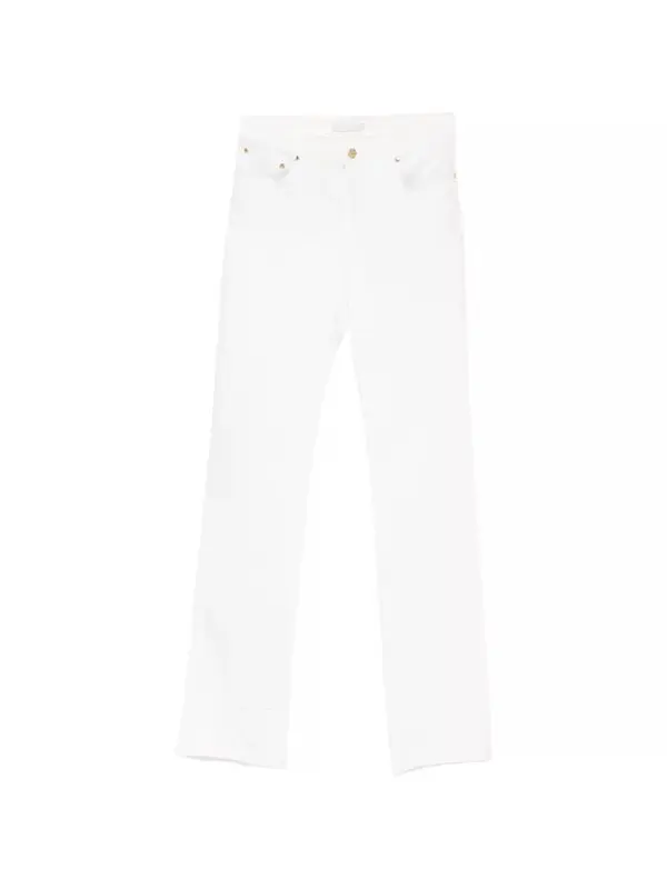 Roberto Cavalli 2000s Logo Plaque Trousers - White