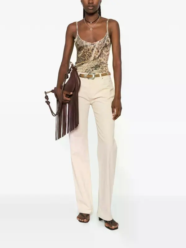 Roberto Cavalli 2000s Logo Plaque Straight-leg Trousers