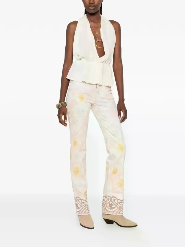 Roberto Cavalli 2000s Floral-print Jeans