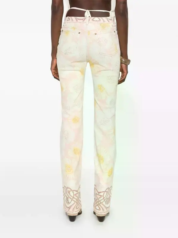 Roberto Cavalli 2000s Floral-print Jeans