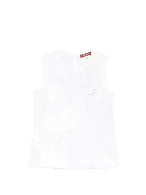 Max Mara Sleeveless Floral Lace Blouse