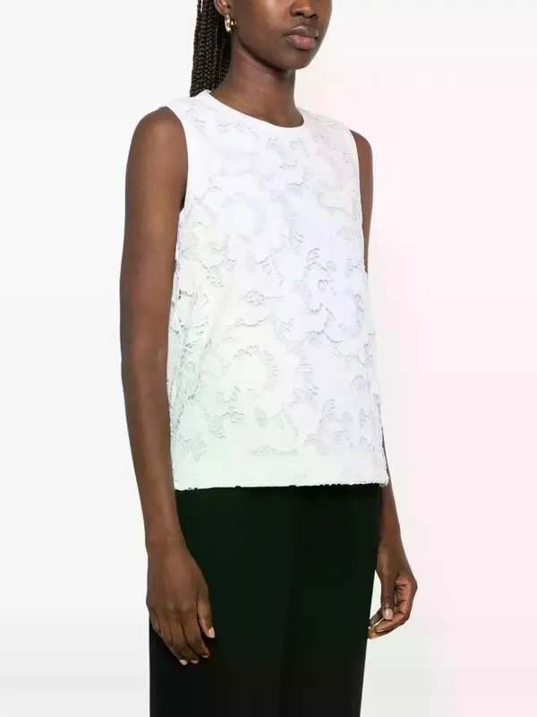 Max Mara Sleeveless Floral Lace Blouse