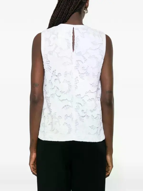 Max Mara Sleeveless Floral Lace Blouse