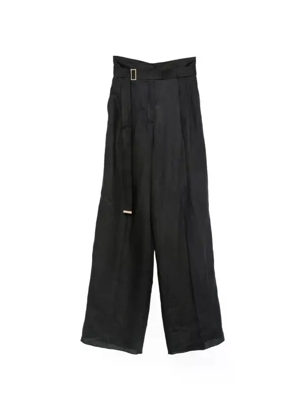 Max Mara Materia Belted Palazzo Pants - Black