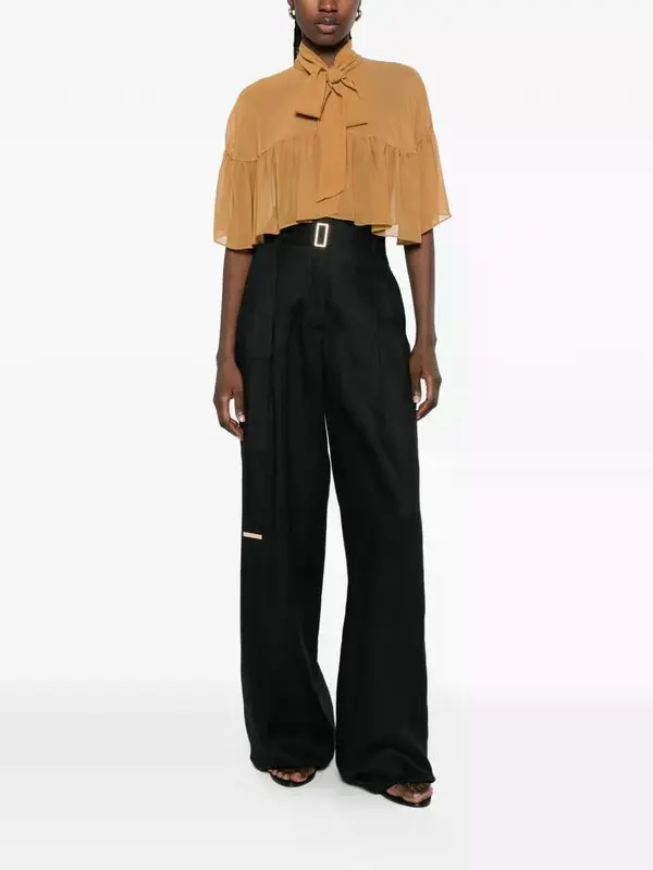 Max Mara Materia Belted Palazzo Pants