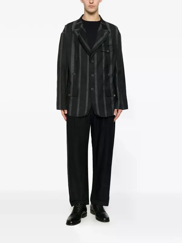 Yohji Yamamoto Stripe-pattern Notched-lapel Blazer