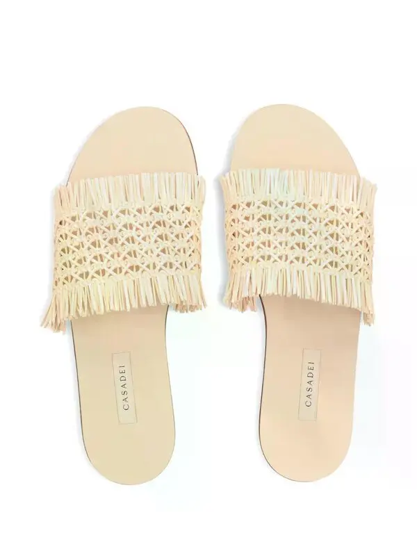 Casadei Woven Fringe Detail Sandals