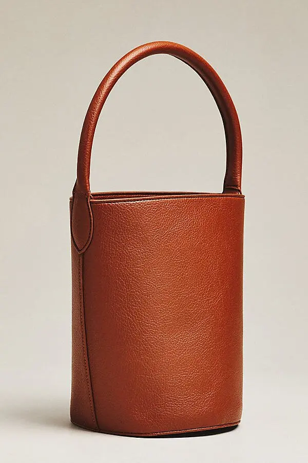 Maeve Faux Leather Bucket Bag With Top Handle