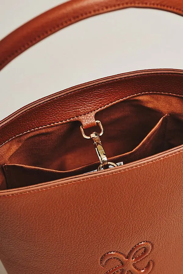 Maeve Faux Leather Bucket Bag With Top Handle