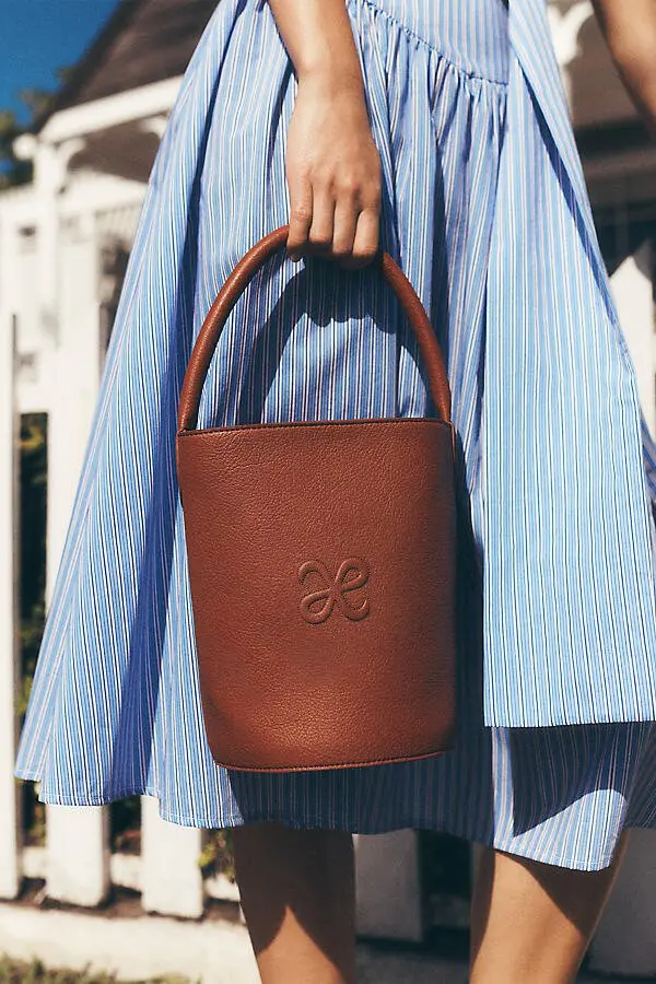 Maeve Faux Leather Bucket Bag With Top Handle