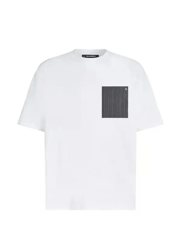 Karl Lagerfeld Pinstripe-pocket T-shirt - White