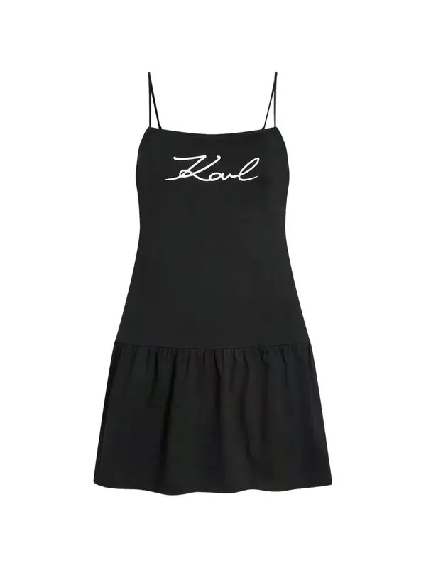 Karl Lagerfeld Logo-print Ruffled Beach Dress