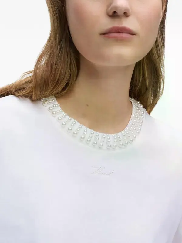 Karl Lagerfeld Embellished Cotton T-shirt