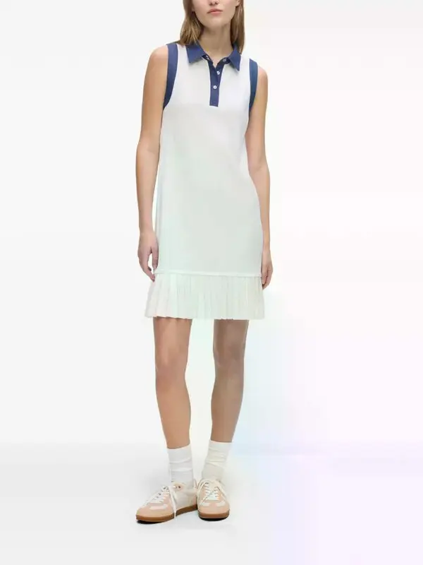 Karl Lagerfeld Sleeveless Knit Mini Dress With Pleated Hem