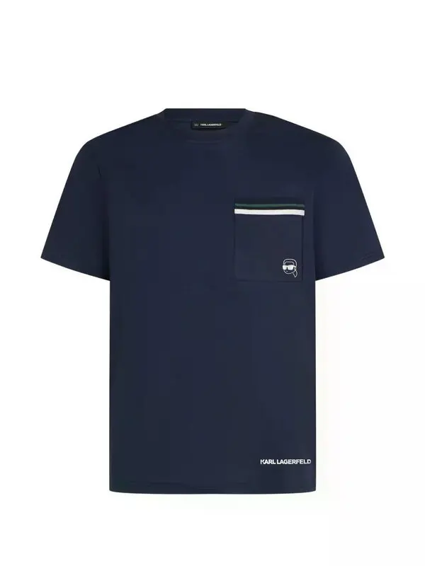 Karl Lagerfeld Striped-pocket T-shirt