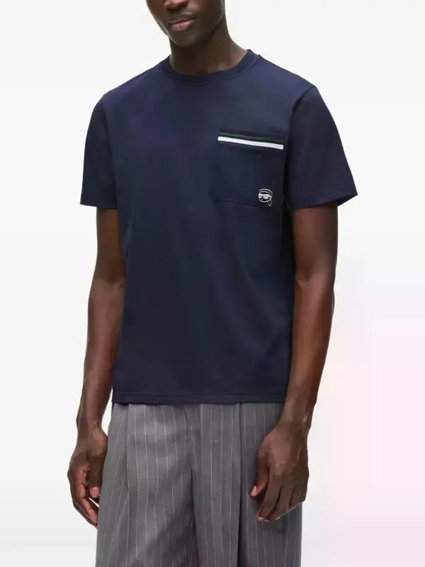 Karl Lagerfeld Striped-pocket T-shirt