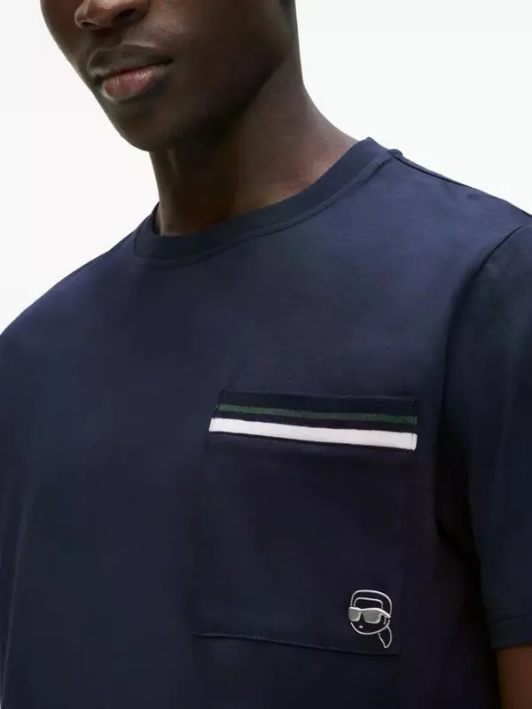 Karl Lagerfeld Striped-pocket T-shirt