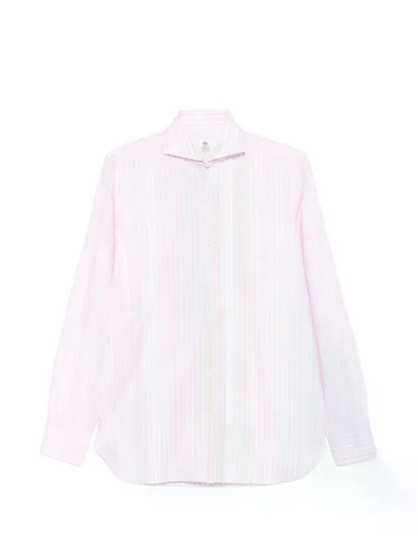 LUIGI BORRELLI Striped Long-sleeve Shirt - Pink
