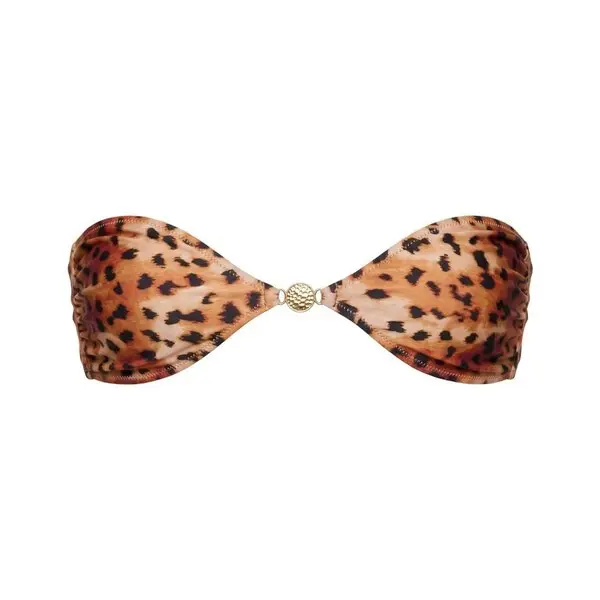 SUNKISSED Le Bandeau Strapless Top Leopard Print - Gold