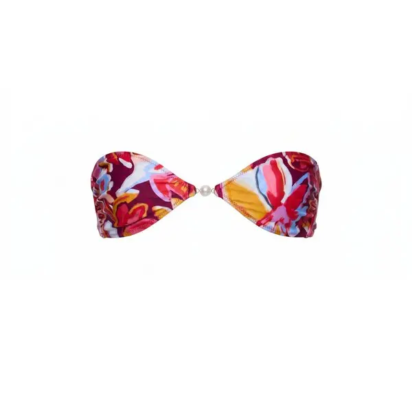 SUNKISSED Le Bandeau Strapless Top Floralia Print - Pink