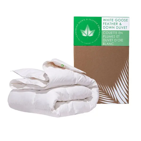 CANADIAN DOWN & FEATHER COMPANY Goose Feather & Down Duvet, Regular Weight Xl Queen - White