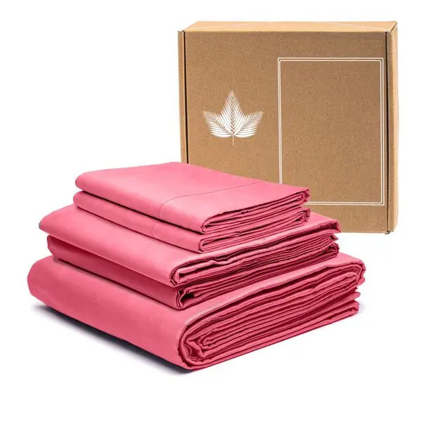 CANADIAN DOWN & FEATHER COMPANY Sheet Set Four Piece, Us King / Uk Super King Hollyhock - Pink
