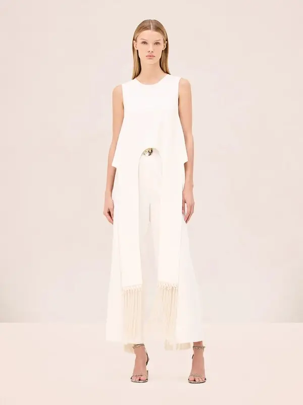 Alexis Spargi Wide Leg Pants With Fringe Hem