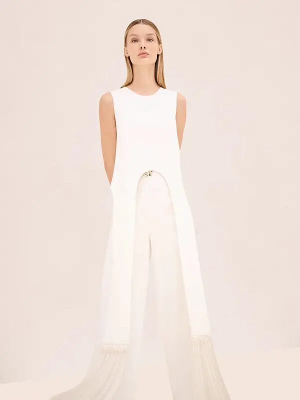 Alexis Spargi Wide Leg Pants With Fringe Hem
