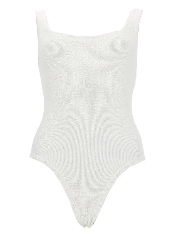Hunza G Square Neck One Piece Swimsuit - White