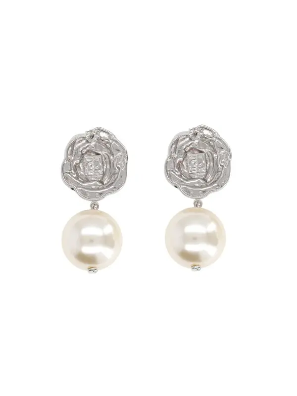 Magda Butrym Rose And Pearl Drop Earrings