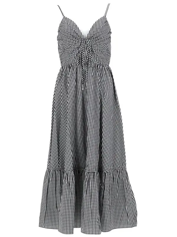 Michael Kors Checked Cotton Midi Dress