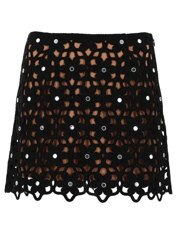 Michael Kors Crochet Floral Mini Skirt