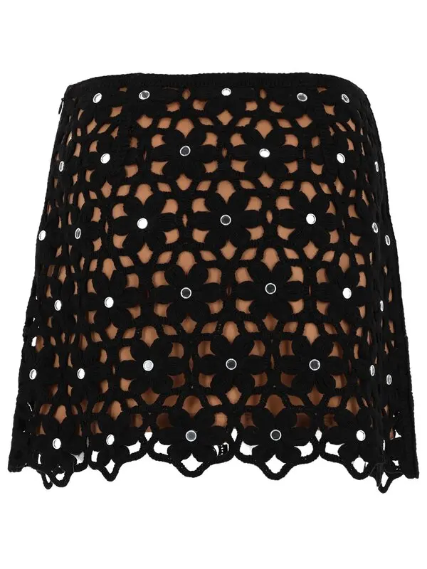 Michael Kors Crochet Floral Mini Skirt