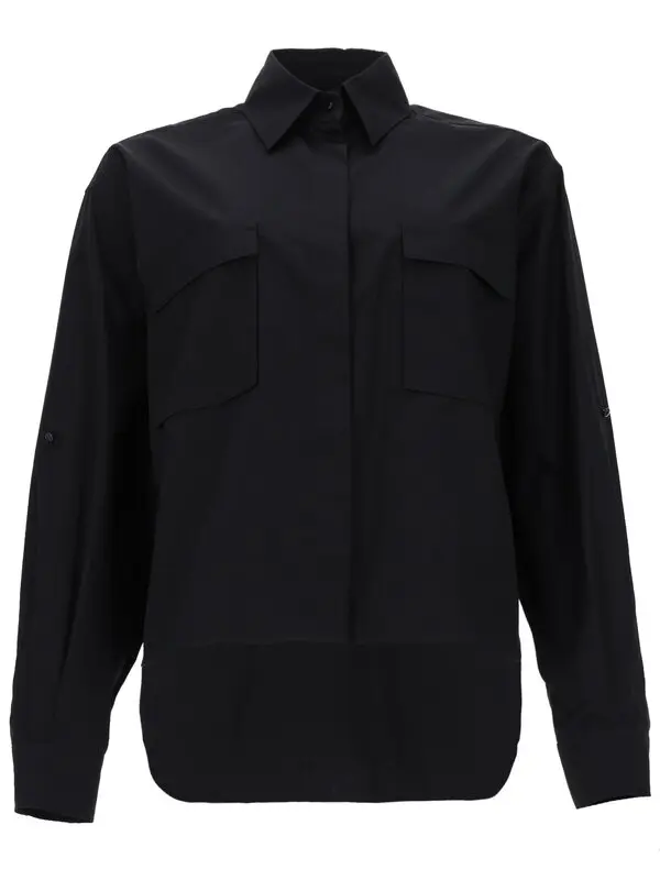 Max Mara Camicia In Popeline Di Cotone - Black