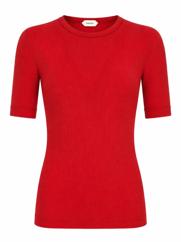 Versace Ribbed T-shirt With Embroidery
