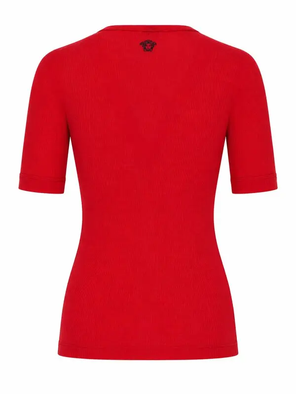 Versace Ribbed T-shirt With Embroidery