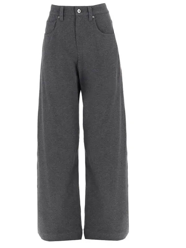 Brunello Cucinelli High Waisted Wide Leg Trousers - Grey