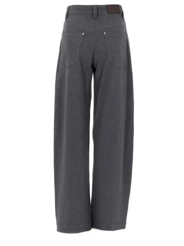 Brunello Cucinelli High Waisted Wide Leg Trousers - Grey