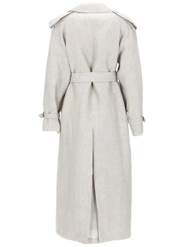 Max Mara Double-breasted Linen Trench Coat