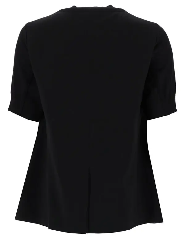 Sacai Wool And Cotton Knit Top - Black