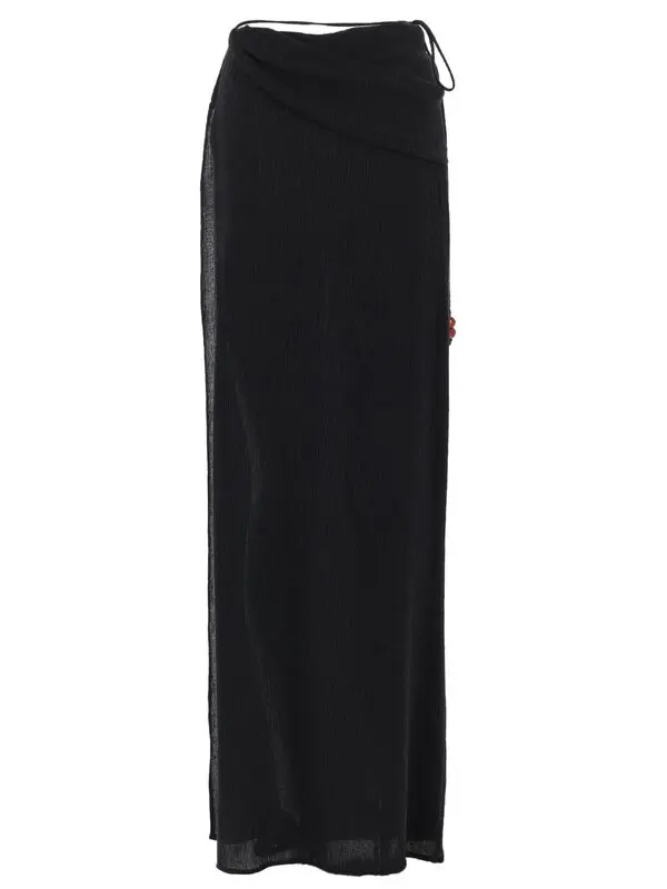 Magda Butrym Beaded Draped Wrap Maxi Skirt