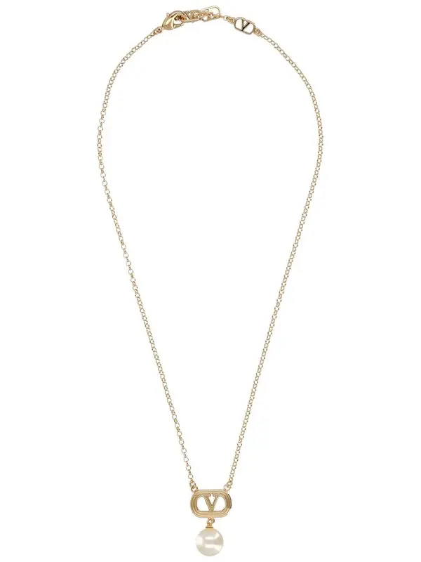 Valentino Garavani Ovalette Logo Necklace - Gold