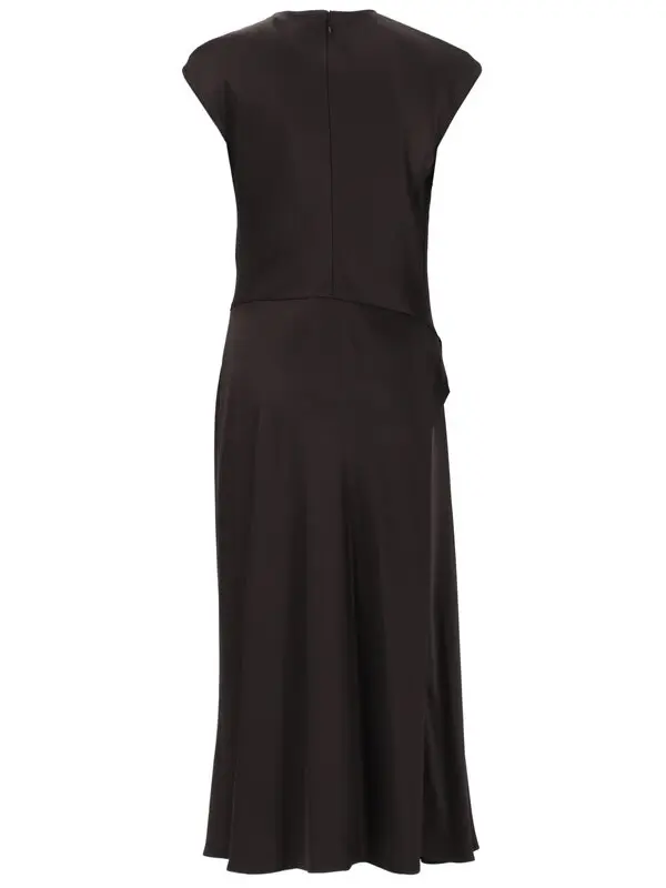Theory Twist Bodice" Satin Dress - Charcoal