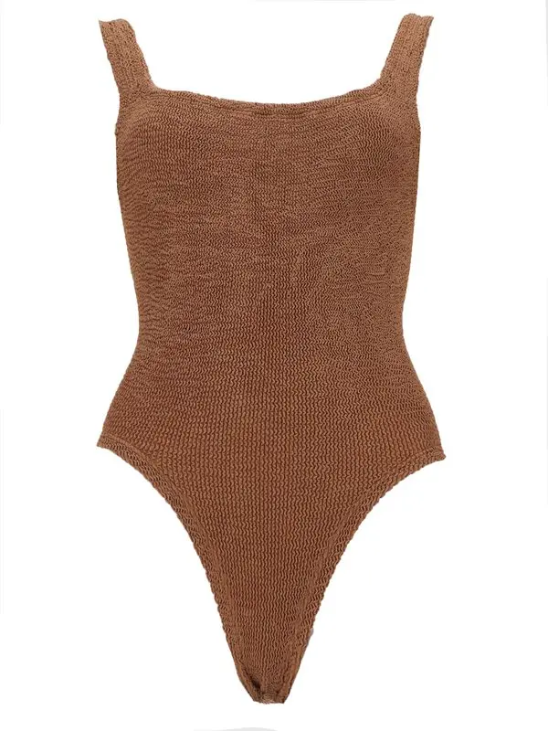 Hunza G Square Neck Swimsuit - Brown